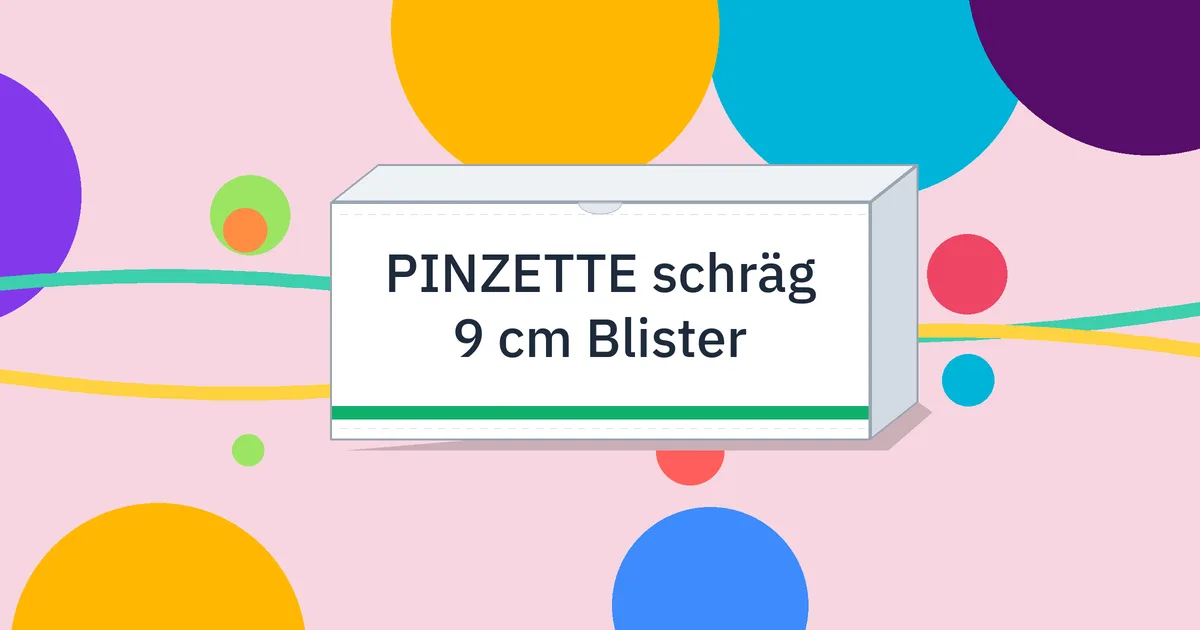 Symbolbild: Packung mit der Aufschrift PINZETTE schräg 9 cm Blister (PZN 01596064) – Verfügbarkeit und Bezug in Apotheken in Frankfurt am Main