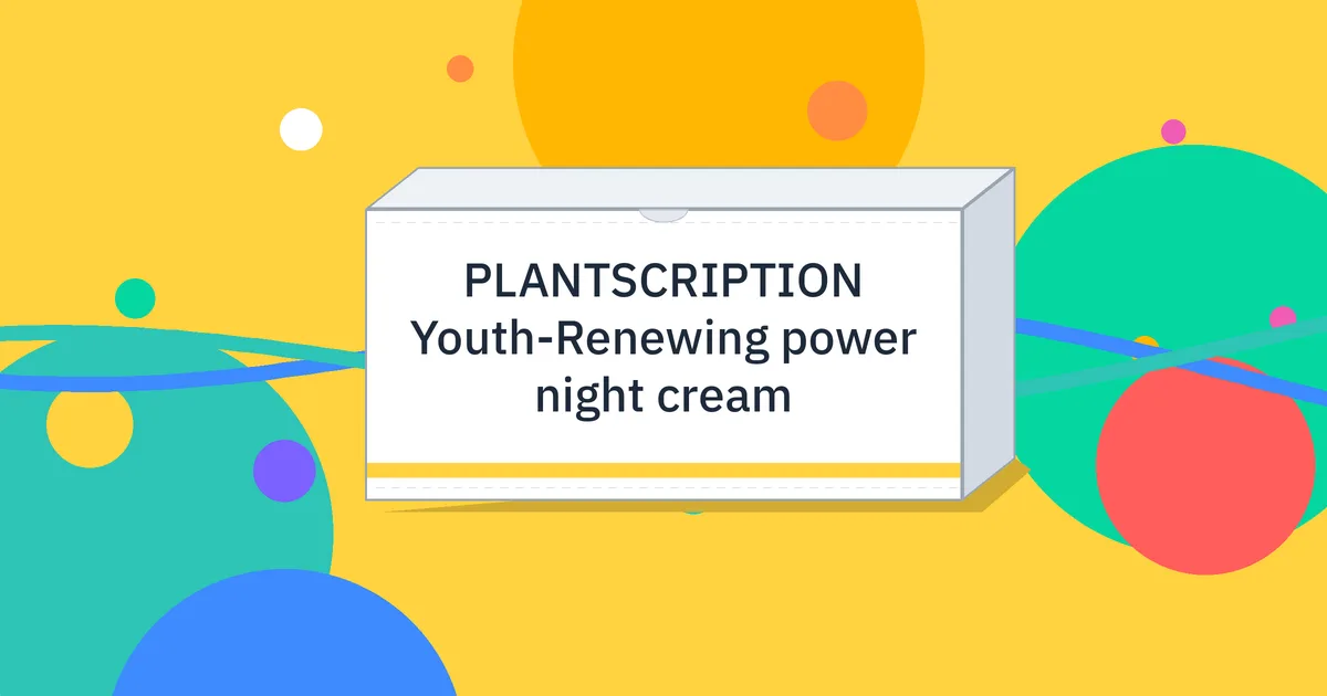 Symbolbild: Packung mit der Aufschrift PLANTSCRIPTION Youth-Renewing power night cream (PZN 18863173) – Verfügbarkeit und Bezug in Apotheken in Frankfurt am Main