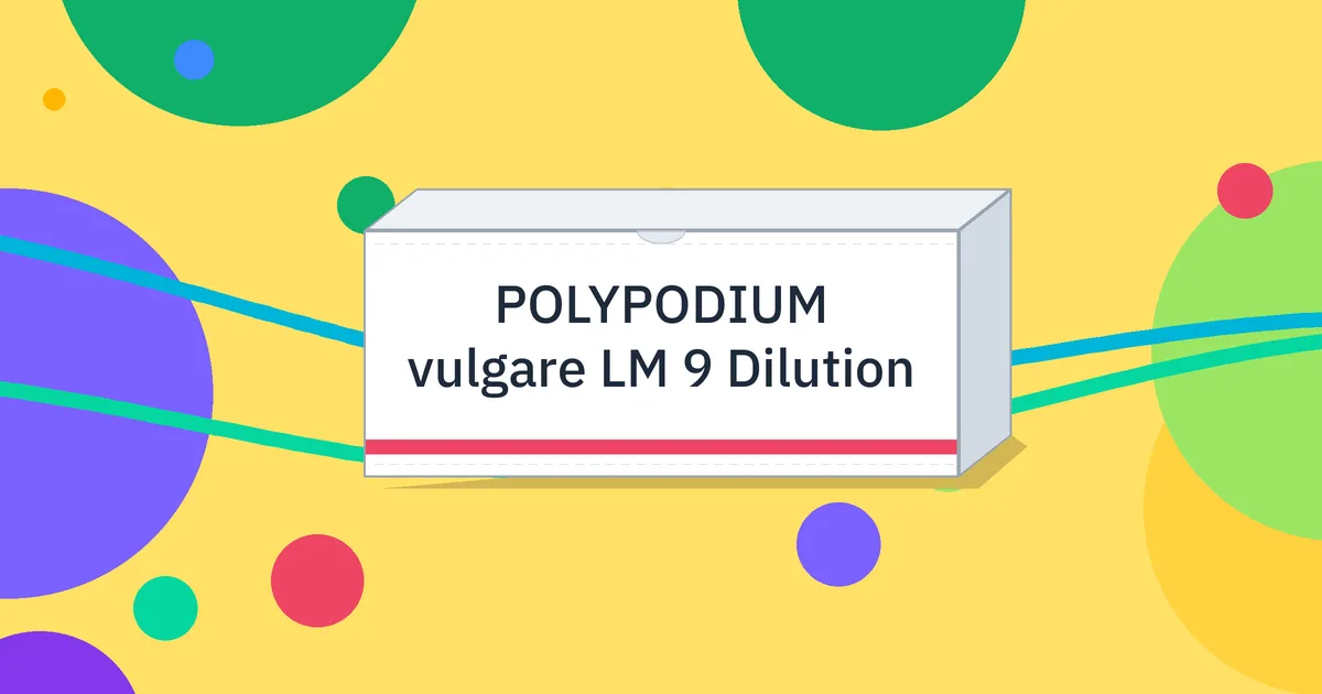 Symbolbild: Packung mit der Aufschrift POLYPODIUM vulgare LM 9 Dilution (PZN 13663305) – Verfügbarkeit und Bezug in Apotheken in Frankfurt am Main