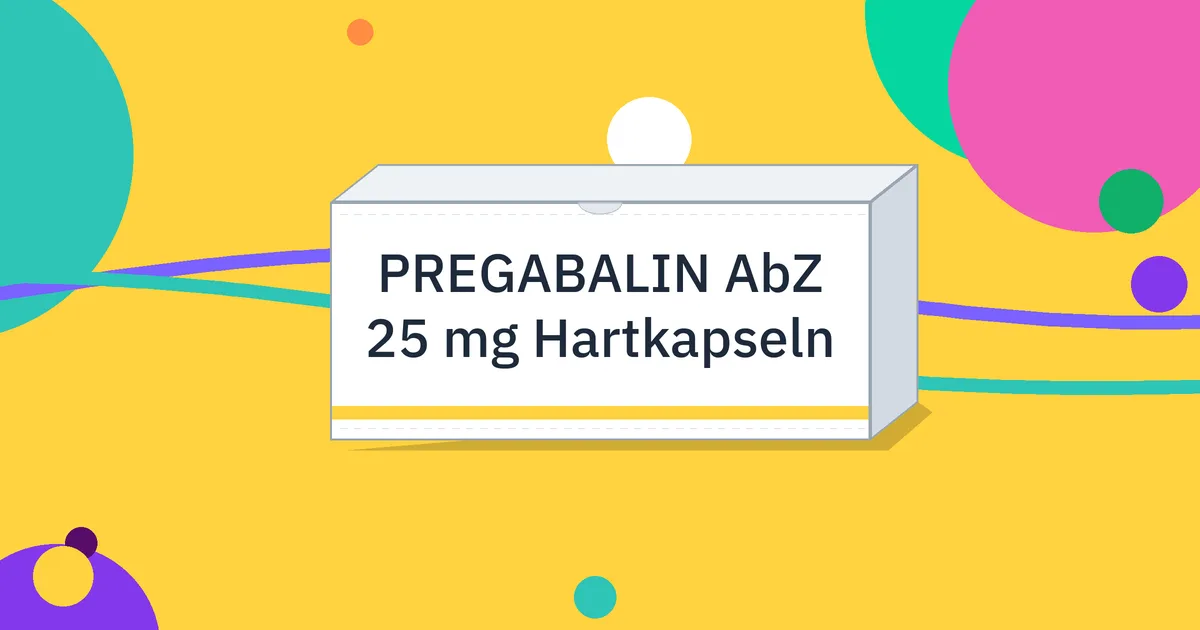 Symbolbild: Packung mit der Aufschrift PREGABALIN AbZ 25 mg Hartkapseln (PZN 10326903) – Verfügbarkeit und Bezug in Apotheken in Frankfurt am Main
