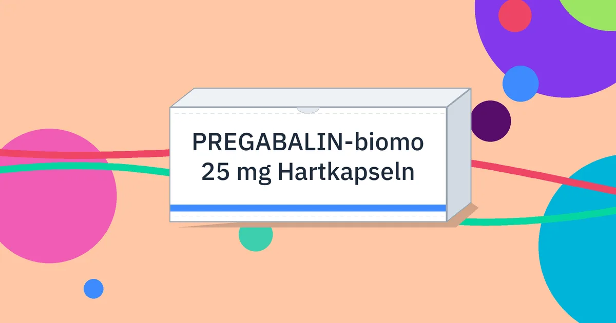 Symbolbild: Packung mit der Aufschrift PREGABALIN-biomo 25 mg Hartkapseln (PZN 14036272) – Verfügbarkeit und Bezug in Apotheken in Frankfurt am Main