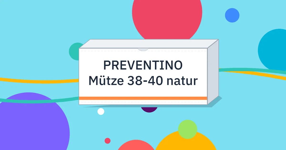 Symbolbild: Packung mit der Aufschrift PREVENTINO Mütze 38-40 natur (PZN 12447249) – Verfügbarkeit und Bezug in Apotheken in Frankfurt am Main