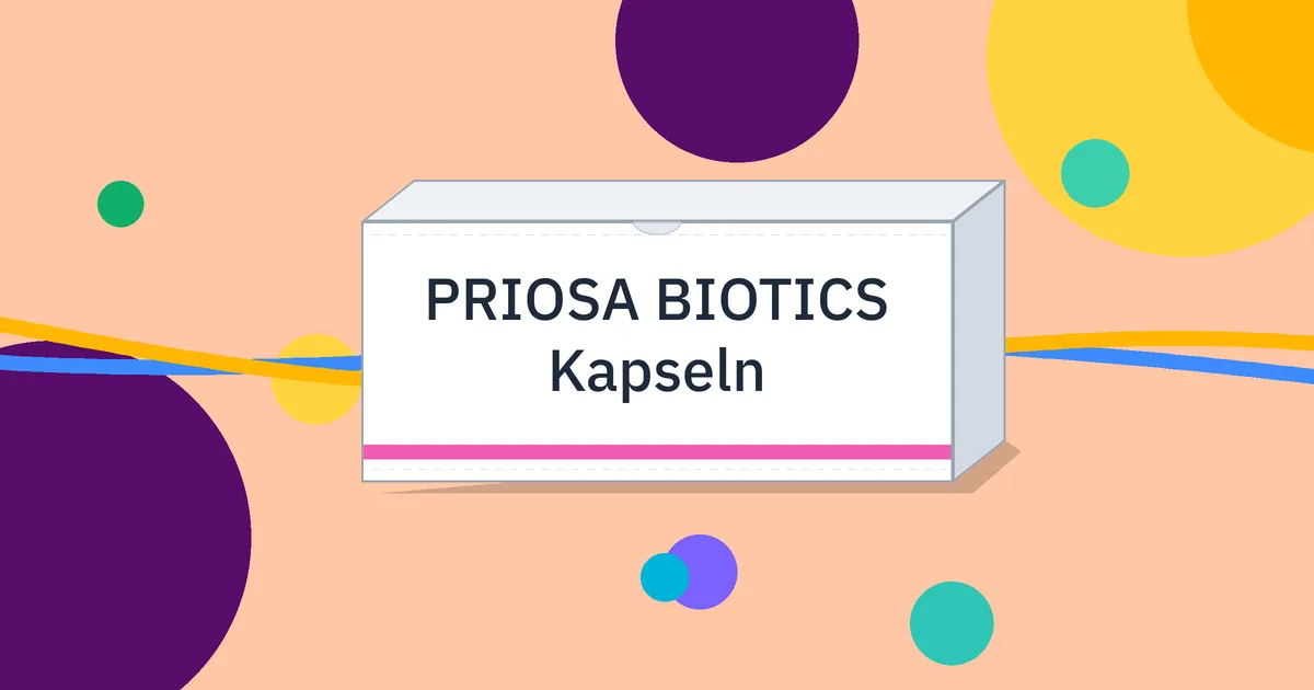 Symbolbild: Packung mit der Aufschrift PRIOSA BIOTICS Kapseln (PZN 16778925) – Verfügbarkeit und Bezug in Apotheken in Frankfurt am Main