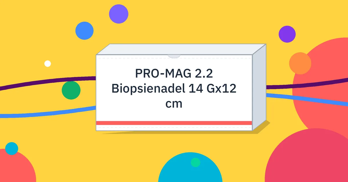 Symbolbild: Packung mit der Aufschrift PRO-MAG 2.2 Biopsienadel 14 Gx12 cm (PZN 06768392) – Verfügbarkeit und Bezug in Apotheken in Frankfurt am Main