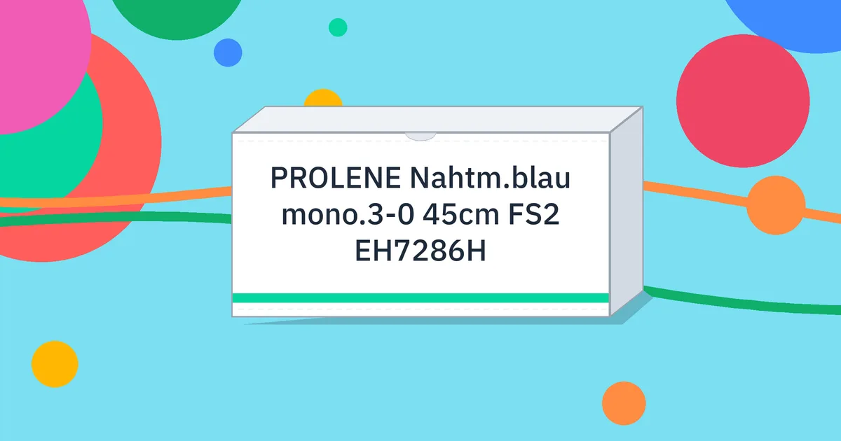 Symbolbild: Packung mit der Aufschrift PROLENE Nahtm.blau mono.3-0 45cm FS2 EH7286H (PZN 14163622) – Verfügbarkeit und Bezug in Apotheken in Frankfurt am Main
