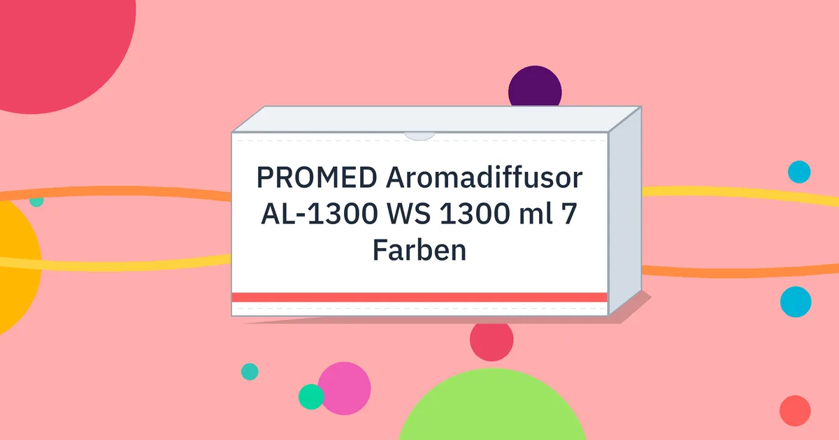 Symbolbild: Packung mit der Aufschrift PROMED Aromadiffusor AL-1300 WS 1300 ml 7 Farben (PZN 15303686) – Verfügbarkeit und Bezug in Apotheken in Frankfurt am Main