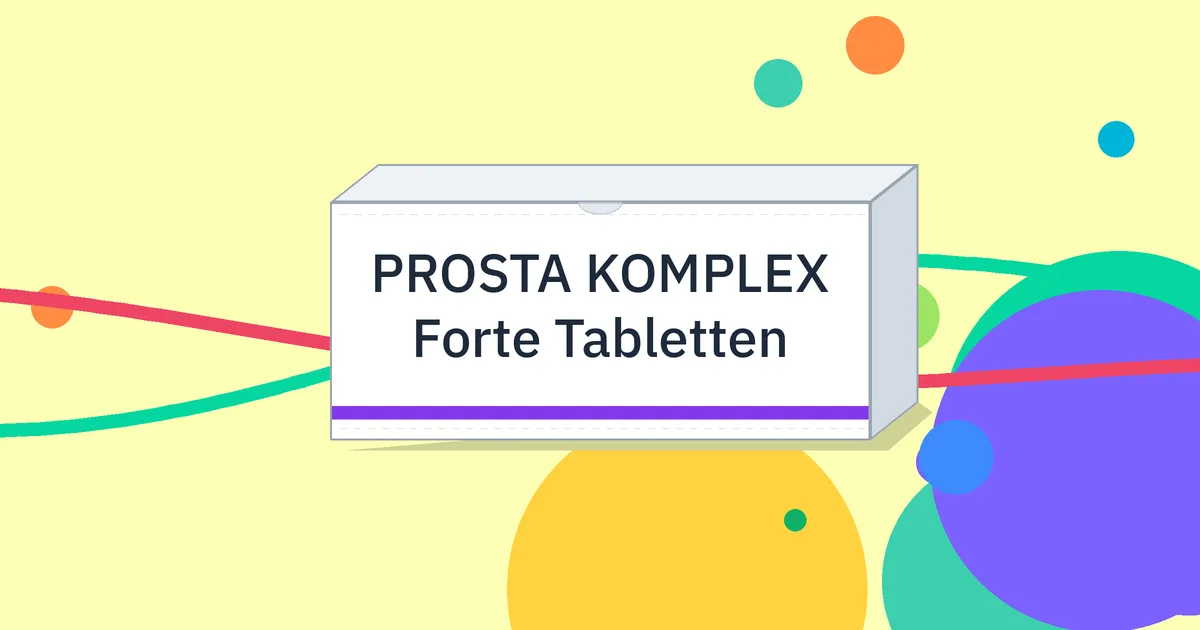 Symbolbild: Packung mit der Aufschrift PROSTA KOMPLEX Forte Tabletten (PZN 17890475) – Verfügbarkeit und Bezug in Apotheken in Frankfurt am Main