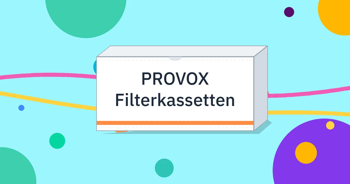 Symbolbild: Packung mit der Aufschrift PROVOX Filterkassetten (PZN 08729924) – Verfügbarkeit und Bezug in Apotheken in Frankfurt am Main
