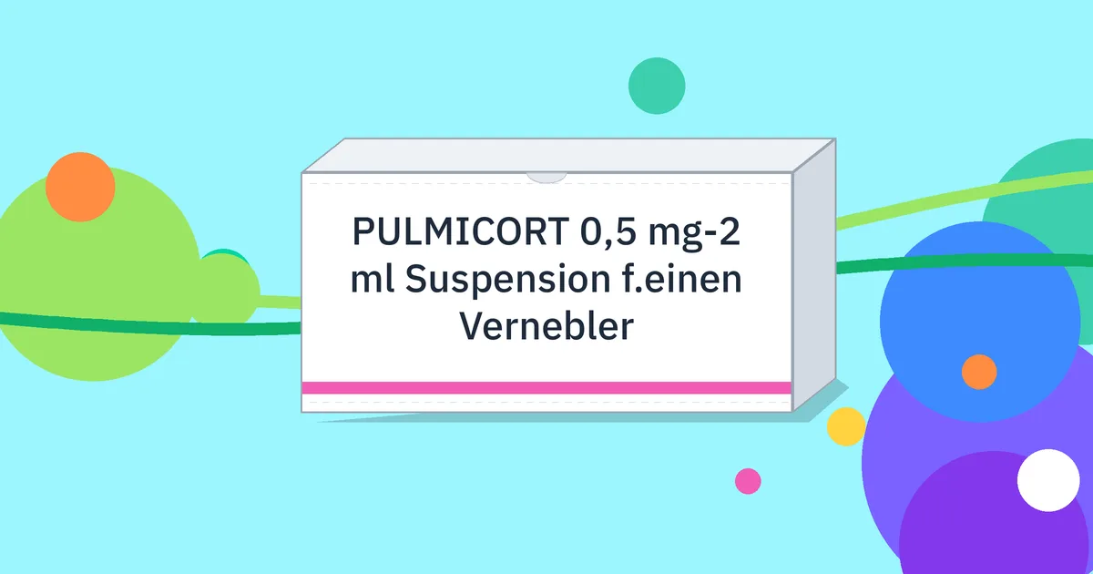 Symbolbild: Packung mit der Aufschrift PULMICORT 0,5 mg-2 ml Suspension f.einen Vernebler (PZN 01837214) – Verfügbarkeit und Bezug in Apotheken in Frankfurt am Main