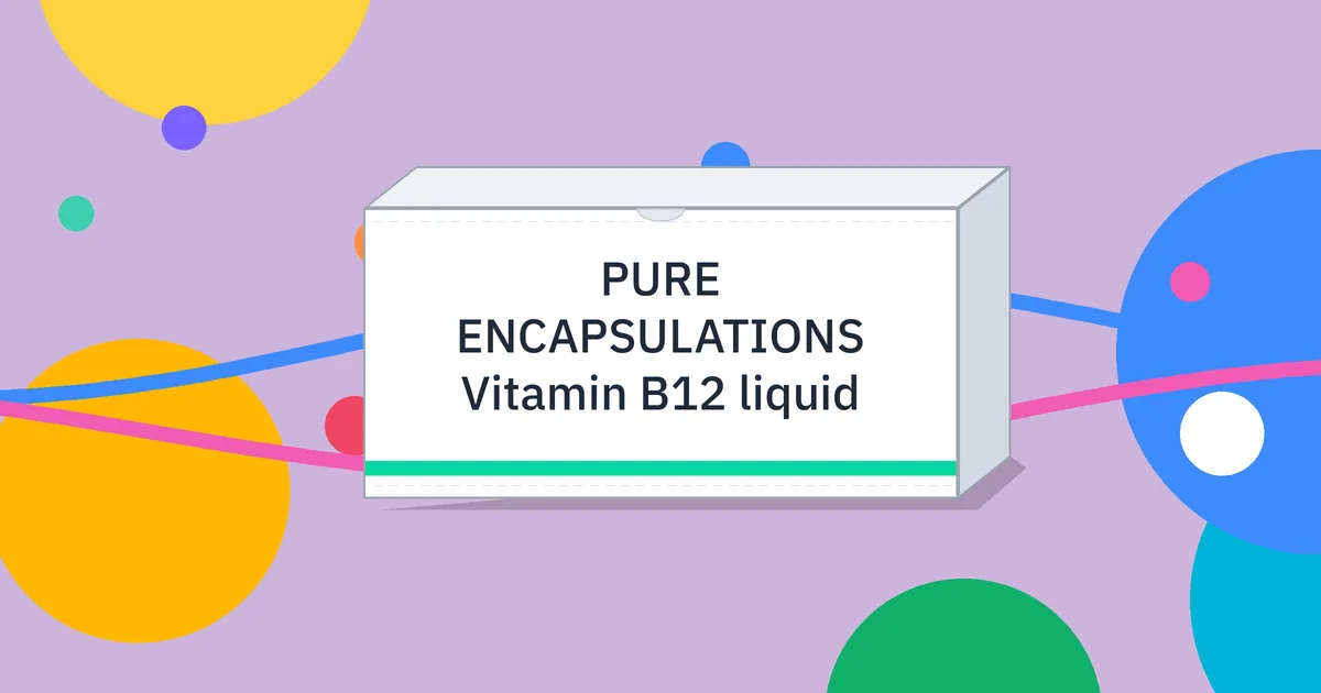 Symbolbild: Packung mit der Aufschrift PURE ENCAPSULATIONS Vitamin B12 liquid (PZN 11594480) – Verfügbarkeit und Bezug in Apotheken in Frankfurt am Main