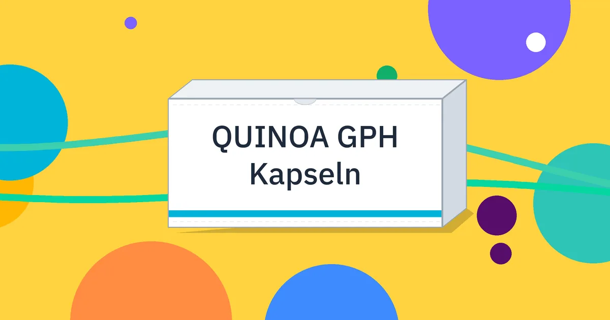 Symbolbild: Packung mit der Aufschrift QUINOA GPH Kapseln (PZN 04595875) – Verfügbarkeit und Bezug in Apotheken in Frankfurt am Main