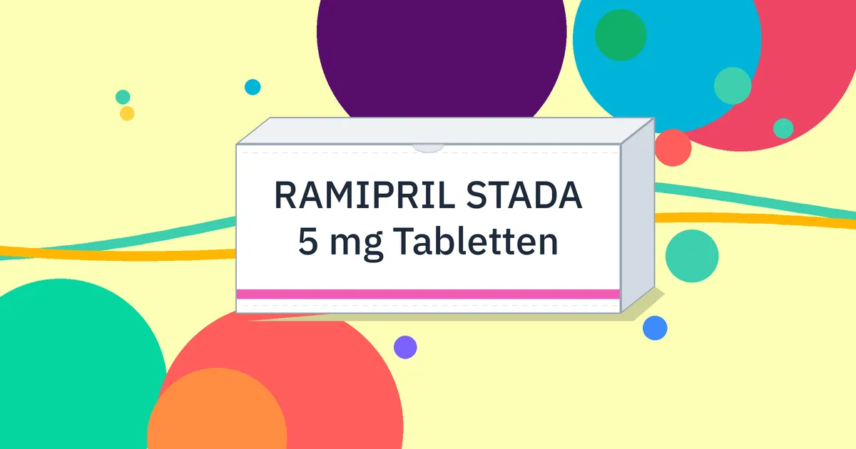 Symbolbild: Packung mit der Aufschrift RAMIPRIL STADA 5 mg Tabletten (PZN 04213916) – Verfügbarkeit und Bezug in Apotheken in Frankfurt am Main