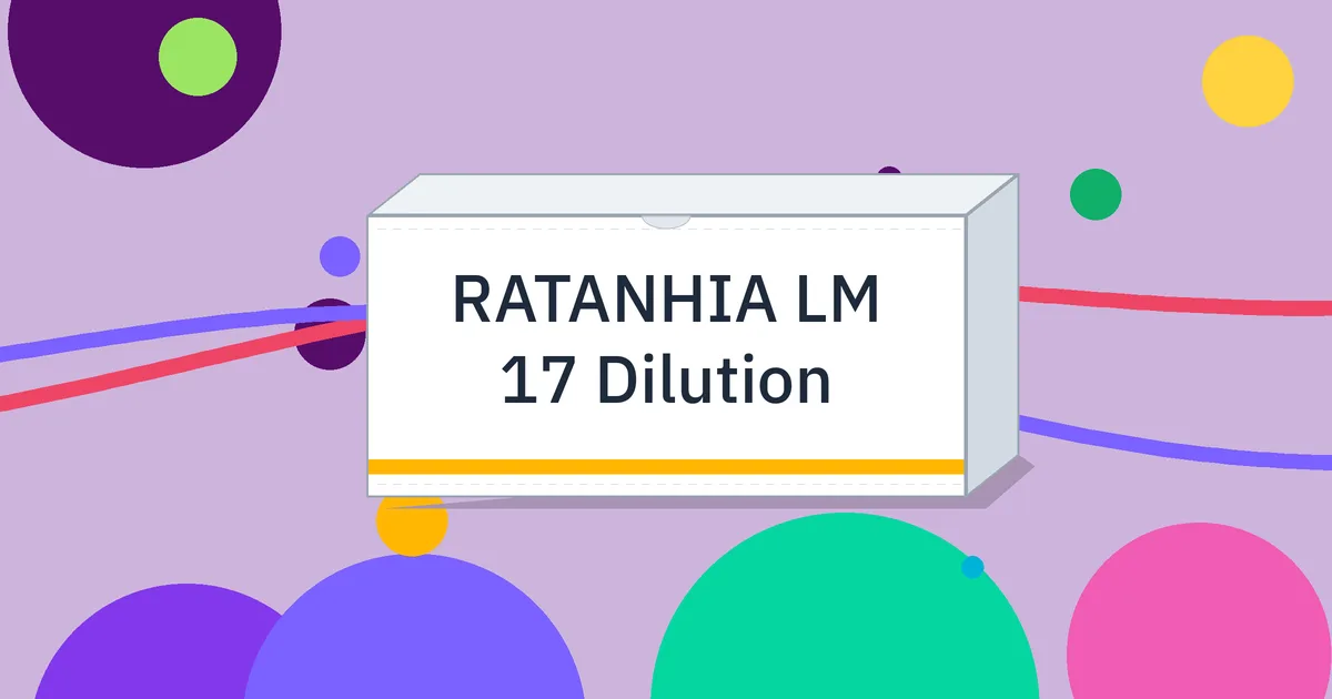 Symbolbild: Packung mit der Aufschrift RATANHIA LM 17 Dilution (PZN 13677997) – Verfügbarkeit und Bezug in Apotheken in Frankfurt am Main