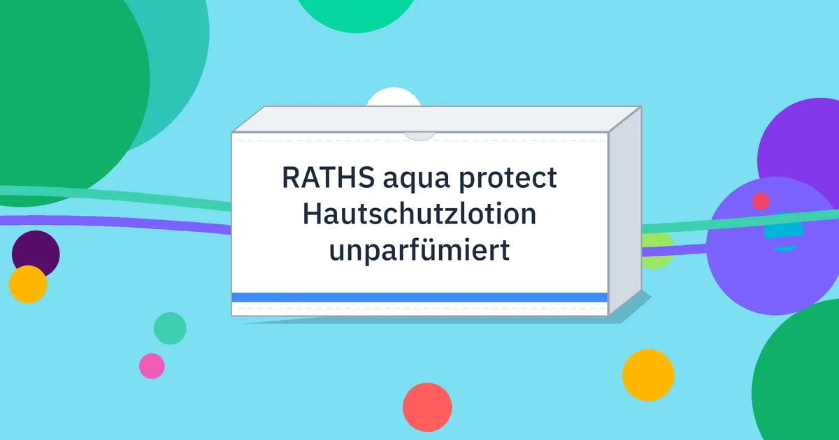 Symbolbild: Packung mit der Aufschrift RATHS aqua protect Hautschutzlotion unparfümiert (PZN 16708209) – Verfügbarkeit und Bezug in Apotheken in Frankfurt am Main