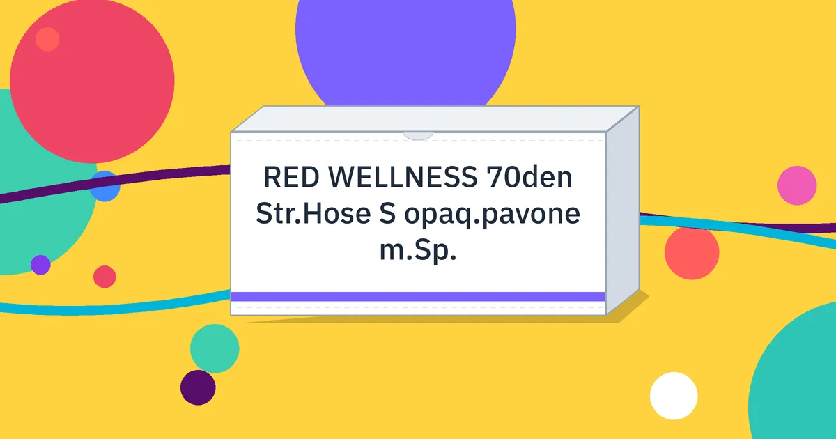 Symbolbild: Packung mit der Aufschrift RED WELLNESS 70den Str.Hose S opaq.pavone m.Sp. (PZN 16176770) – Verfügbarkeit und Bezug in Apotheken in Frankfurt am Main
