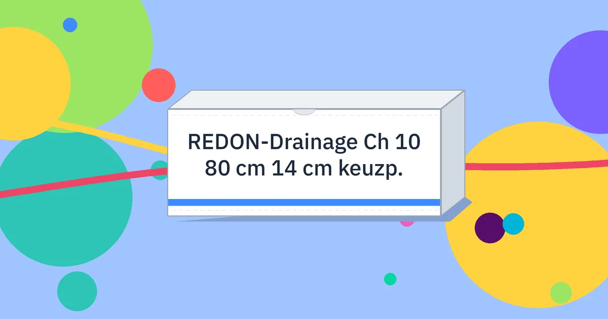 Symbolbild: Packung mit der Aufschrift REDON-Drainage Ch 10 80 cm 14 cm keuzp. (PZN 17483511) – Verfügbarkeit und Bezug in Apotheken in Frankfurt am Main