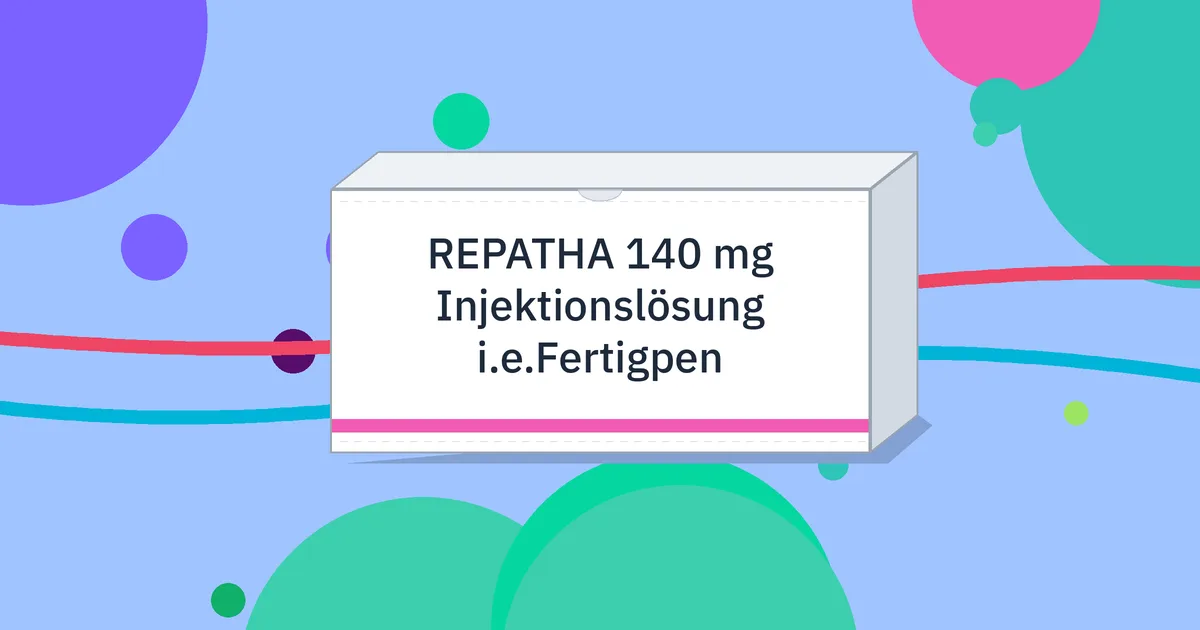 Symbolbild: Packung mit der Aufschrift REPATHA 140 mg Injektionslösung i.e.Fertigpen (PZN 16354007) – Verfügbarkeit und Bezug in Apotheken in Frankfurt am Main