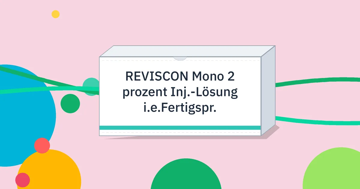 Symbolbild: Packung mit der Aufschrift REVISCON Mono 2 prozent Inj.-Lösung i.e.Fertigspr. (PZN 17263614) – Verfügbarkeit und Bezug in Apotheken in Frankfurt am Main