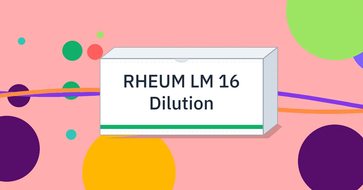 Symbolbild: Packung mit der Aufschrift RHEUM LM 16 Dilution (PZN 13049545) – Verfügbarkeit und Bezug in Apotheken in Frankfurt am Main