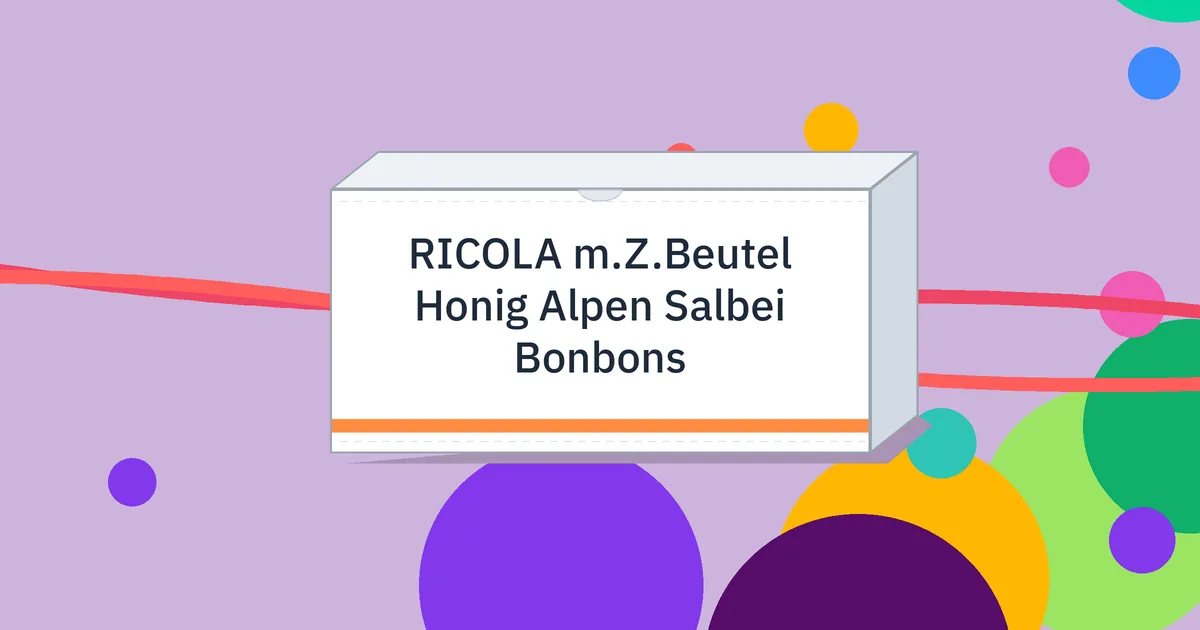 Symbolbild: Packung mit der Aufschrift RICOLA m.Z.Beutel Honig Alpen Salbei Bonbons (PZN 12481619) – Verfügbarkeit und Bezug in Apotheken in Frankfurt am Main
