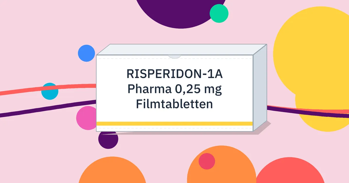 Symbolbild: Packung mit der Aufschrift RISPERIDON-1A Pharma 0,25 mg Filmtabletten (PZN 06322472) – Verfügbarkeit und Bezug in Apotheken in Frankfurt am Main