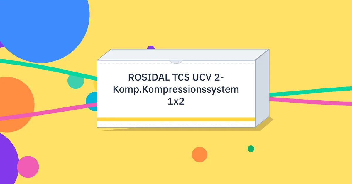 Symbolbild: Packung mit der Aufschrift ROSIDAL TCS UCV 2-Komp.Kompressionssystem 1x2 (PZN 19376541) – Verfügbarkeit und Bezug in Apotheken in Frankfurt am Main