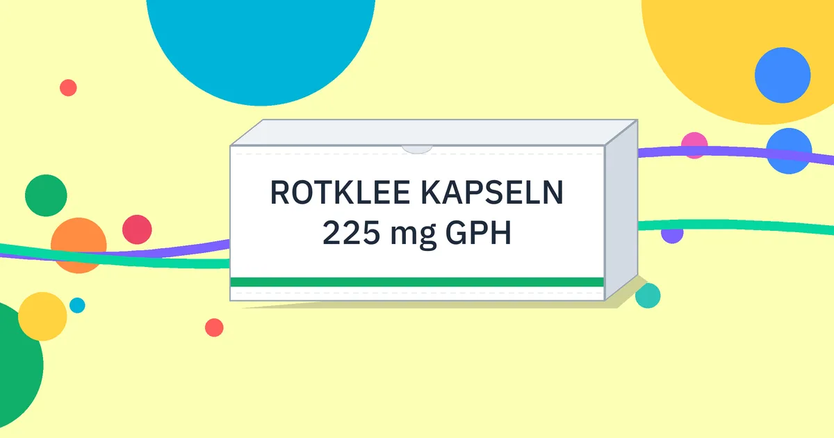 Symbolbild: Packung mit der Aufschrift ROTKLEE KAPSELN 225 mg GPH (PZN 01635404) – Verfügbarkeit und Bezug in Apotheken in Frankfurt am Main