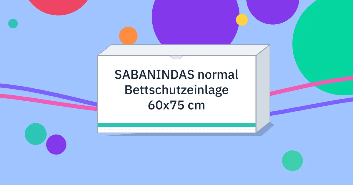 Symbolbild: Packung mit der Aufschrift SABANINDAS normal Bettschutzeinlage 60x75 cm (PZN 11132762) – Verfügbarkeit und Bezug in Apotheken in Frankfurt am Main