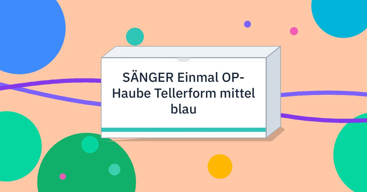 Symbolbild: Packung mit der Aufschrift SÄNGER Einmal OP-Haube Tellerform mittel blau (PZN 02190401) – Verfügbarkeit und Bezug in Apotheken in Frankfurt am Main