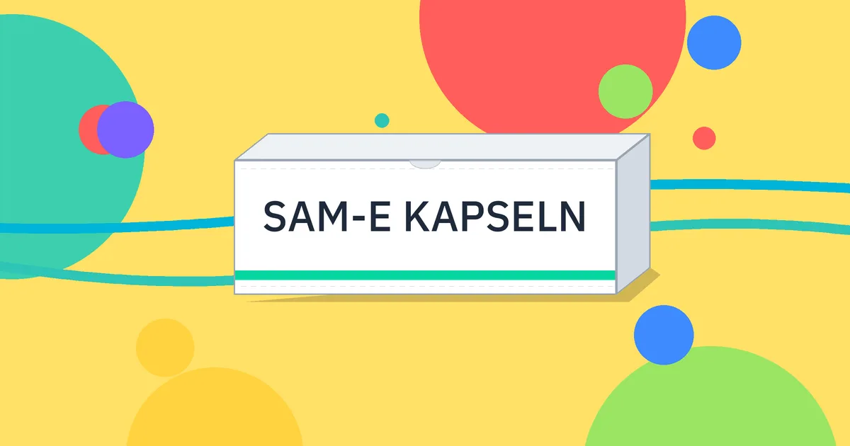 Symbolbild: Packung mit der Aufschrift SAM-E KAPSELN (PZN 16393800) – Verfügbarkeit und Bezug in Apotheken in Frankfurt am Main