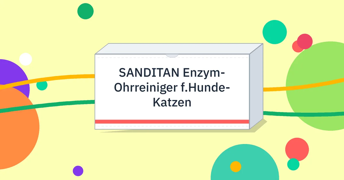 Symbolbild: Packung mit der Aufschrift SANDITAN Enzym-Ohrreiniger f.Hunde-Katzen (PZN 18378437) – Verfügbarkeit und Bezug in Apotheken in Frankfurt am Main