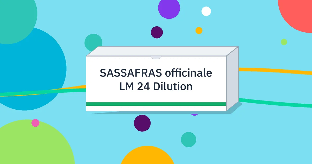 Symbolbild: Packung mit der Aufschrift SASSAFRAS officinale LM 24 Dilution (PZN 13687582) – Verfügbarkeit und Bezug in Apotheken in Frankfurt am Main