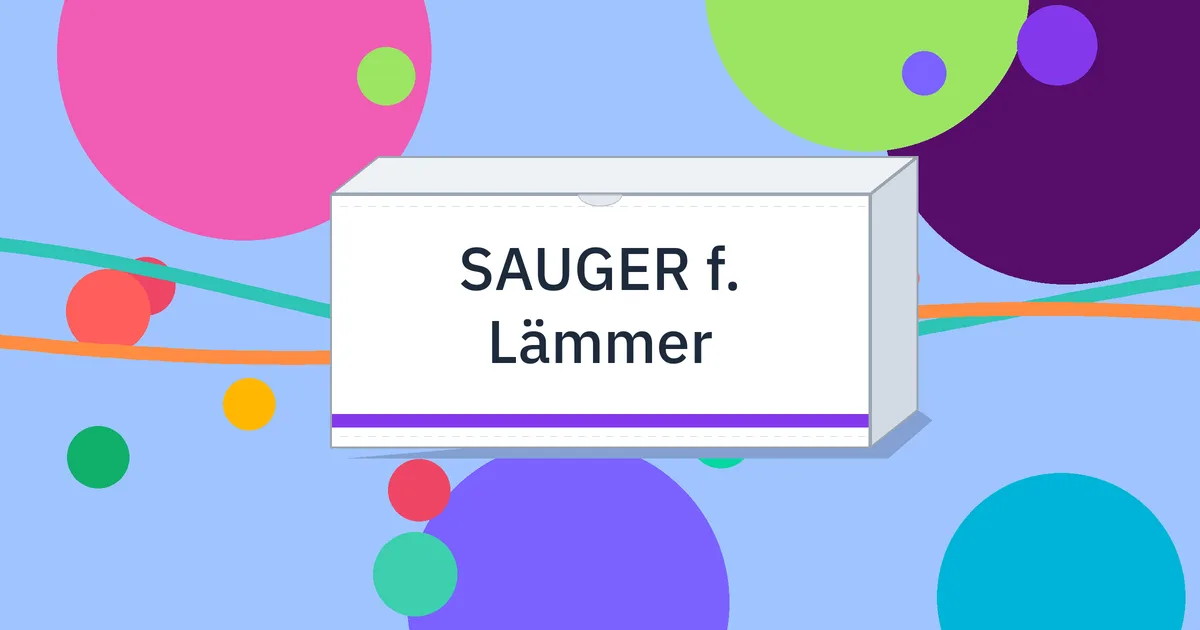 Symbolbild: Packung mit der Aufschrift SAUGER f. Lämmer (PZN 01968809) – Verfügbarkeit und Bezug in Apotheken in Frankfurt am Main