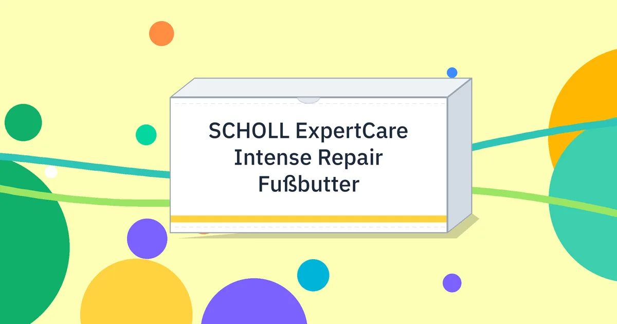 Symbolbild: Packung mit der Aufschrift SCHOLL ExpertCare Intense Repair Fußbutter (PZN 18296863) – Verfügbarkeit und Bezug in Apotheken in Frankfurt am Main