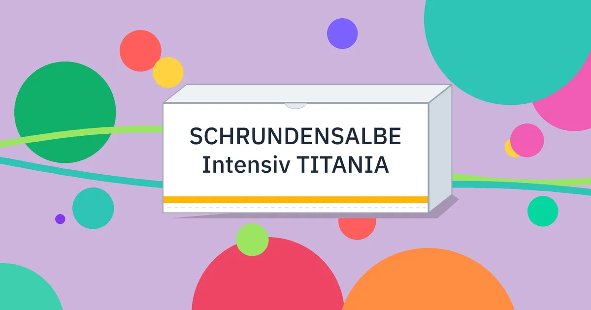 Symbolbild: Packung mit der Aufschrift SCHRUNDENSALBE Intensiv TITANIA (PZN 12361140) – Verfügbarkeit und Bezug in Apotheken in Frankfurt am Main