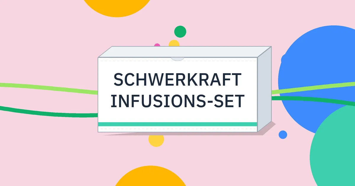 Symbolbild: Packung mit der Aufschrift SCHWERKRAFT INFUSIONS-SET (PZN 16797271) – Verfügbarkeit und Bezug in Apotheken in Frankfurt am Main