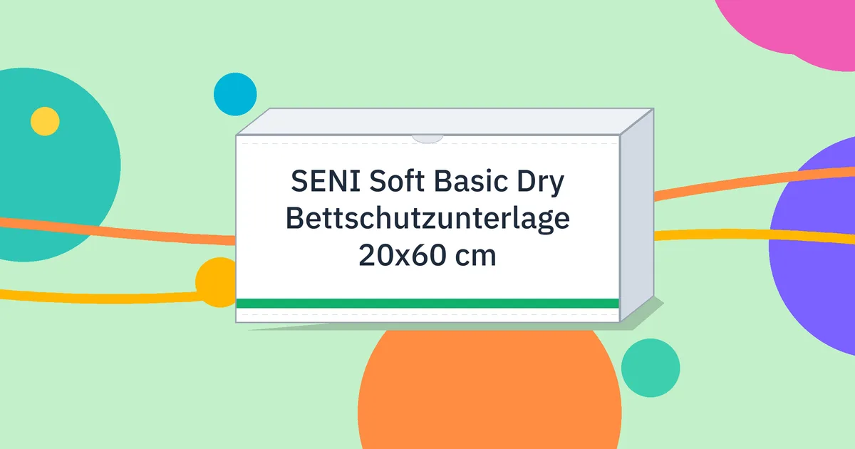 Symbolbild: Packung mit der Aufschrift SENI Soft Basic Dry Bettschutzunterlage 20x60 cm (PZN 14235267) – Verfügbarkeit und Bezug in Apotheken in Frankfurt am Main