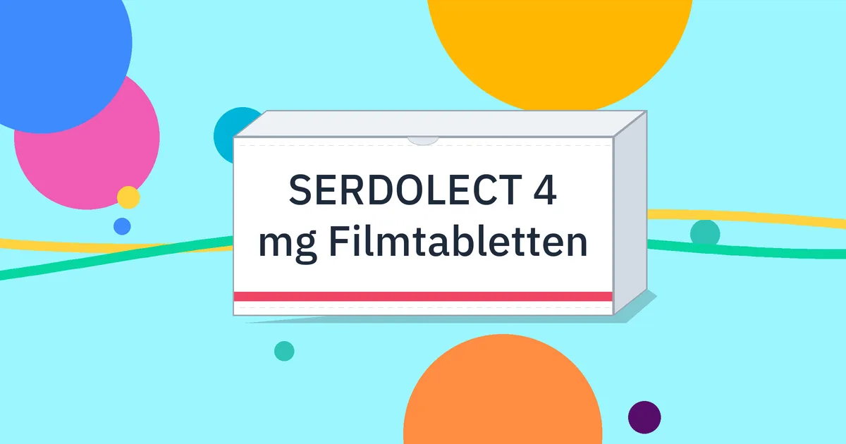 Symbolbild: Packung mit der Aufschrift SERDOLECT 4 mg Filmtabletten (PZN 06331413) – Verfügbarkeit und Bezug in Apotheken in Frankfurt am Main