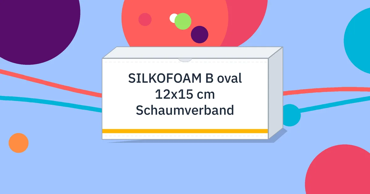 Symbolbild: Packung mit der Aufschrift SILKOFOAM B oval 12x15 cm Schaumverband (PZN 12409094) – Verfügbarkeit und Bezug in Apotheken in Frankfurt am Main