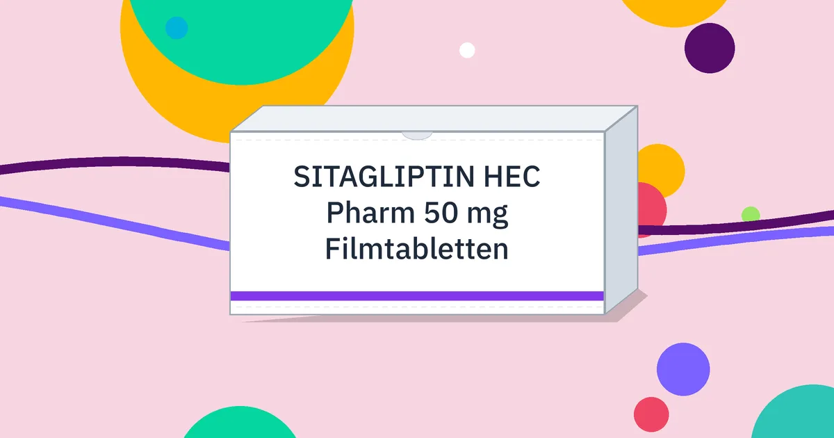 Symbolbild: Packung mit der Aufschrift SITAGLIPTIN HEC Pharm 50 mg Filmtabletten (PZN 20586752) – Verfügbarkeit und Bezug in Apotheken in Frankfurt am Main