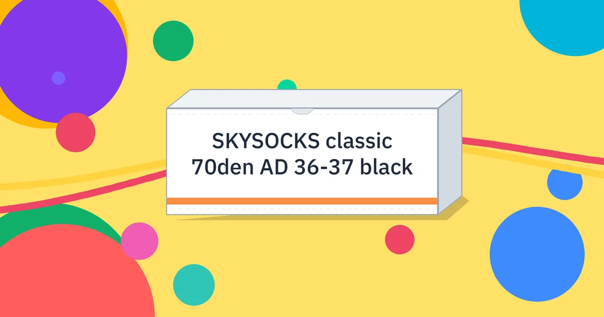 Symbolbild: Packung mit der Aufschrift SKYSOCKS classic 70den AD 36-37 black (PZN 18663729) – Verfügbarkeit und Bezug in Apotheken in Frankfurt am Main