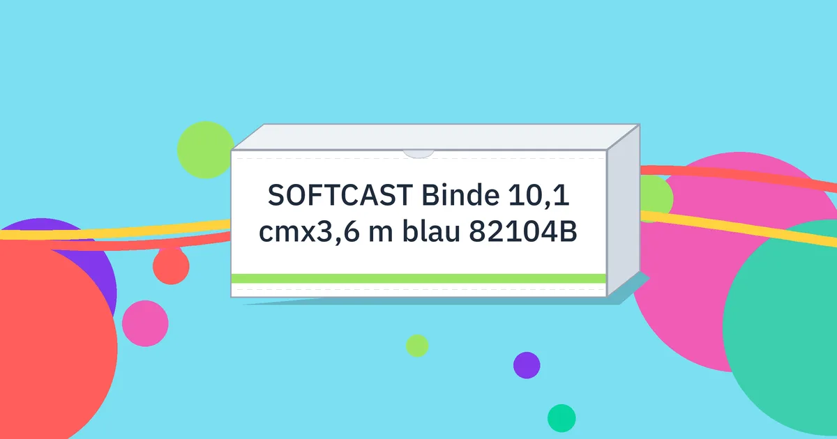 Symbolbild: Packung mit der Aufschrift SOFTCAST Binde 10,1 cmx3,6 m blau 82104B (PZN 02696359) – Verfügbarkeit und Bezug in Apotheken in Frankfurt am Main