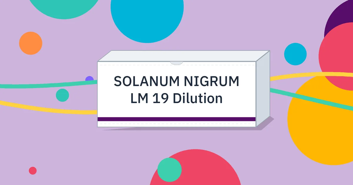 Symbolbild: Packung mit der Aufschrift SOLANUM NIGRUM LM 19 Dilution (PZN 13192923) – Verfügbarkeit und Bezug in Apotheken in Frankfurt am Main