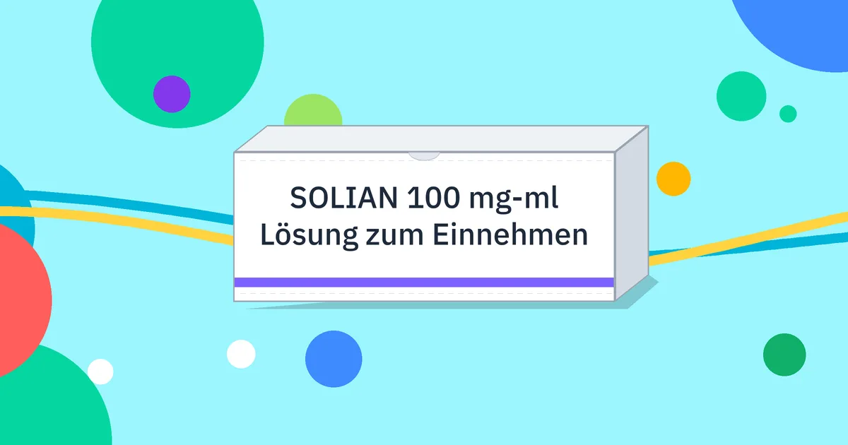 Symbolbild: Packung mit der Aufschrift SOLIAN 100 mg-ml Lösung zum Einnehmen (PZN 00013480) – Verfügbarkeit und Bezug in Apotheken in Frankfurt am Main
