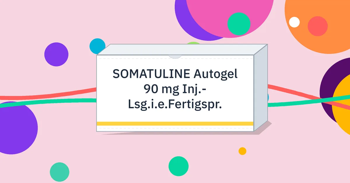 Symbolbild: Packung mit der Aufschrift SOMATULINE Autogel 90 mg Inj.-Lsg.i.e.Fertigspr. (PZN 07624962) – Verfügbarkeit und Bezug in Apotheken in Frankfurt am Main