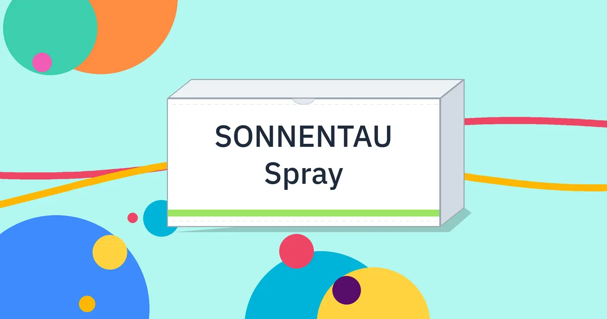 Symbolbild: Packung mit der Aufschrift SONNENTAU Spray (PZN 11713677) – Verfügbarkeit und Bezug in Apotheken in Frankfurt am Main
