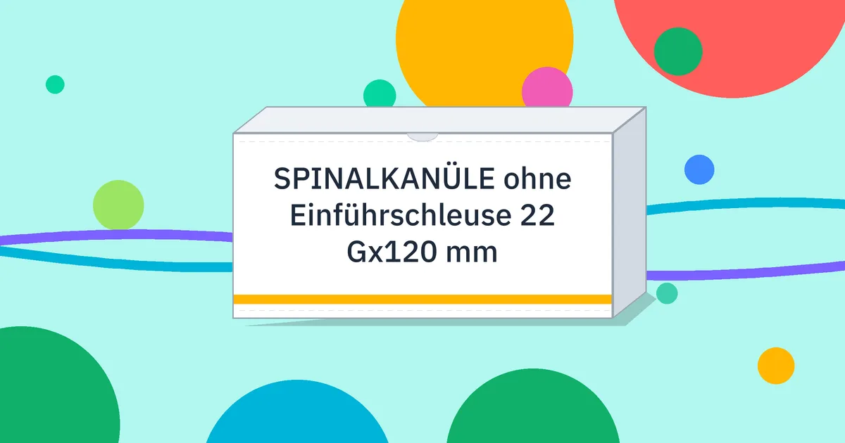 Symbolbild: Packung mit der Aufschrift SPINALKANÜLE ohne Einführschleuse 22 Gx120 mm (PZN 03949561) – Verfügbarkeit und Bezug in Apotheken in Frankfurt am Main