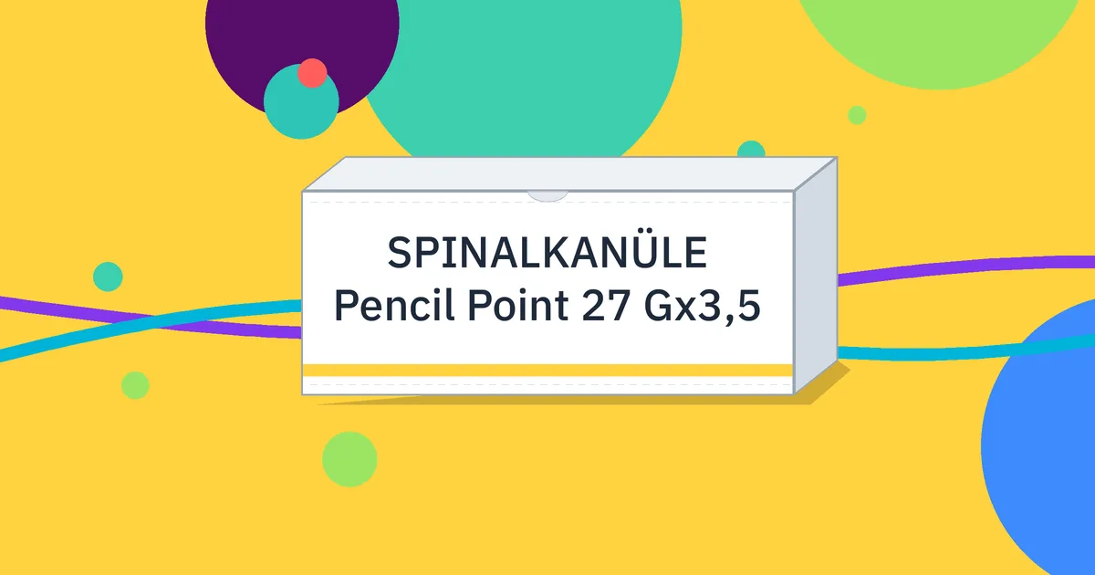 Symbolbild: Packung mit der Aufschrift SPINALKANÜLE Pencil Point 27 Gx3,5 (PZN 00096477) – Verfügbarkeit und Bezug in Apotheken in Frankfurt am Main
