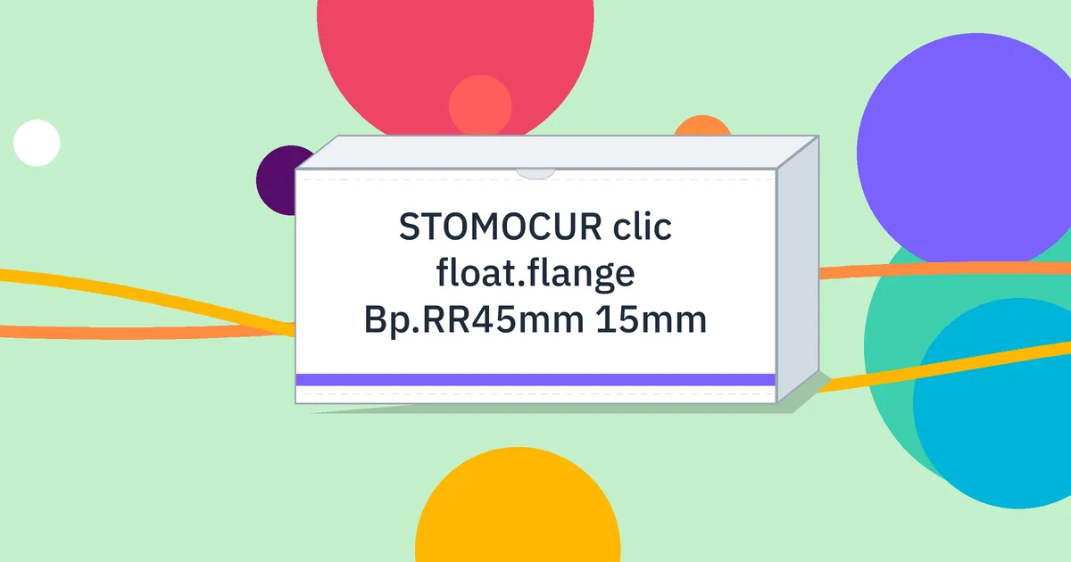 Symbolbild: Packung mit der Aufschrift STOMOCUR clic float.flange Bp.RR45mm 15mm (PZN 03368479) – Verfügbarkeit und Bezug in Apotheken in Frankfurt am Main