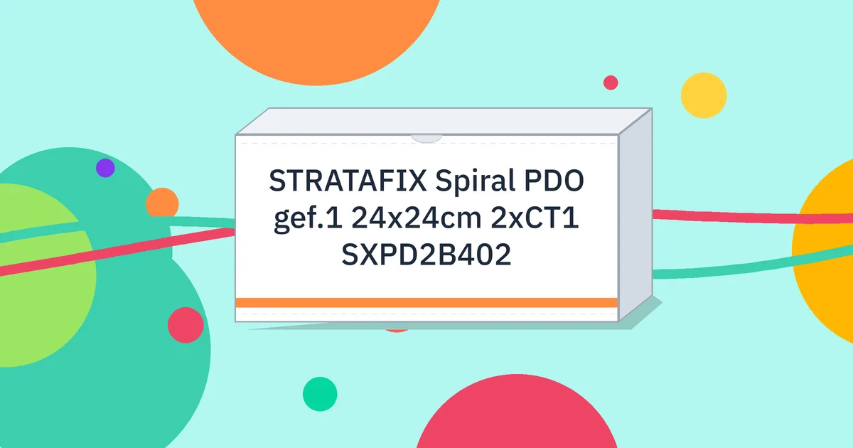 Symbolbild: Packung mit der Aufschrift STRATAFIX Spiral PDO gef.1 24x24cm 2xCT1 SXPD2B402 (PZN 20911301) – Verfügbarkeit und Bezug in Apotheken in Frankfurt am Main